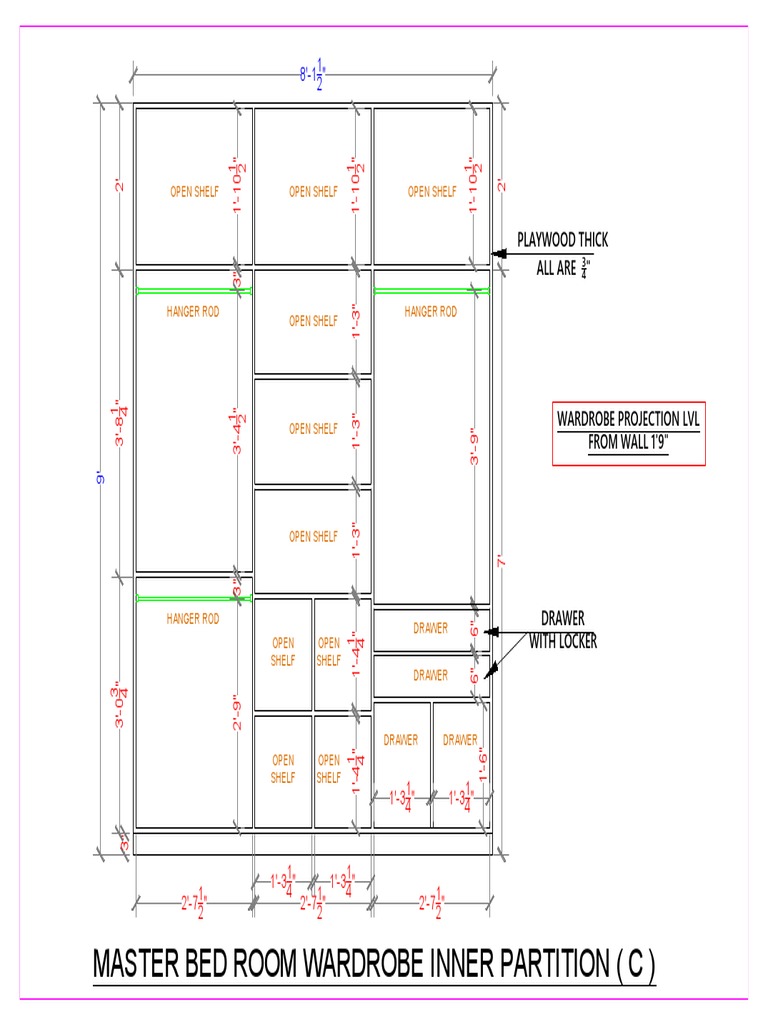 GF Master BR (C) Wardrobe Inner Partition | PDF | Softlines (Retail ...