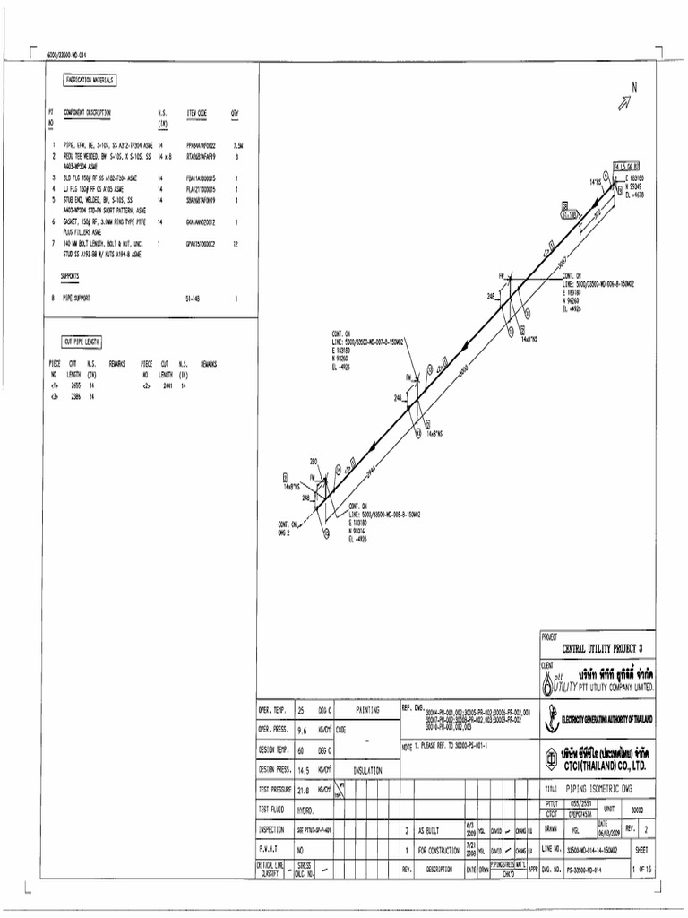 Demin Water Piping Isometric Drawing | PDF