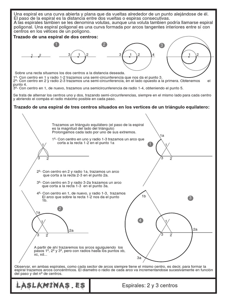 Trazado de Espirales Geométricas | PDF | Rectángulo | Tangente