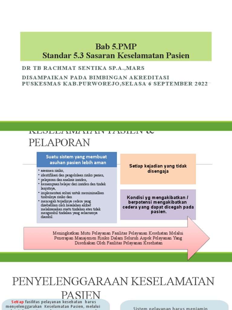 Keselamatan Pasien: Standar & Sasaran Puskesmas | PDF