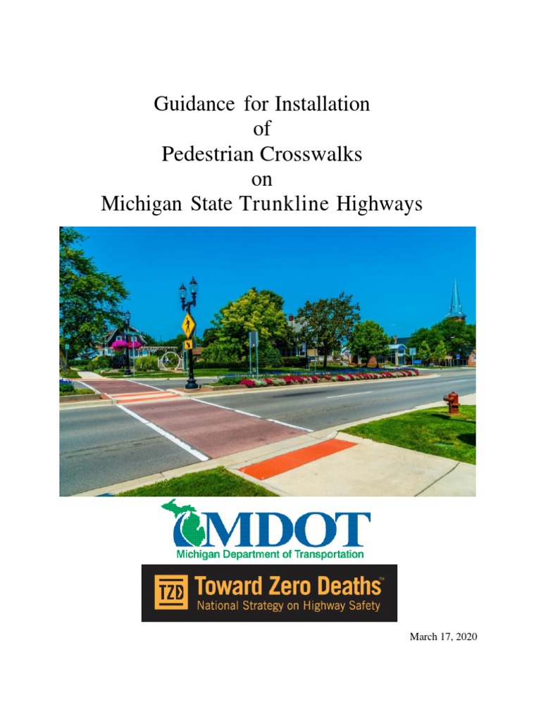 Crosswalk Installation Guidance for MDOT | PDF | Pedestrian Crossing ...