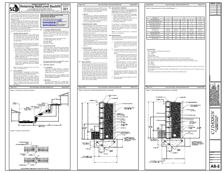 As-2 SD City Ret. Wall | PDF | Concrete | Masonry