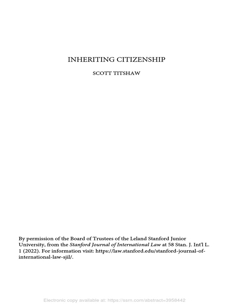 SSRN Id3958442 | PDF | Citizenship | Nationality