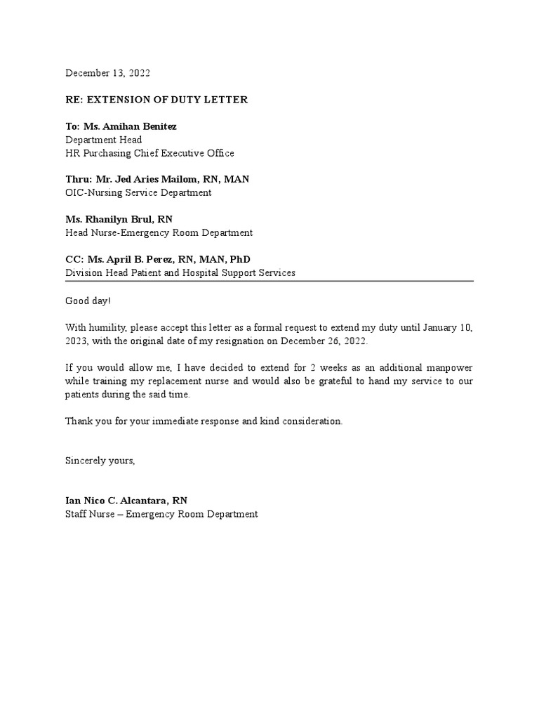 Extension Letter 2022 | PDF