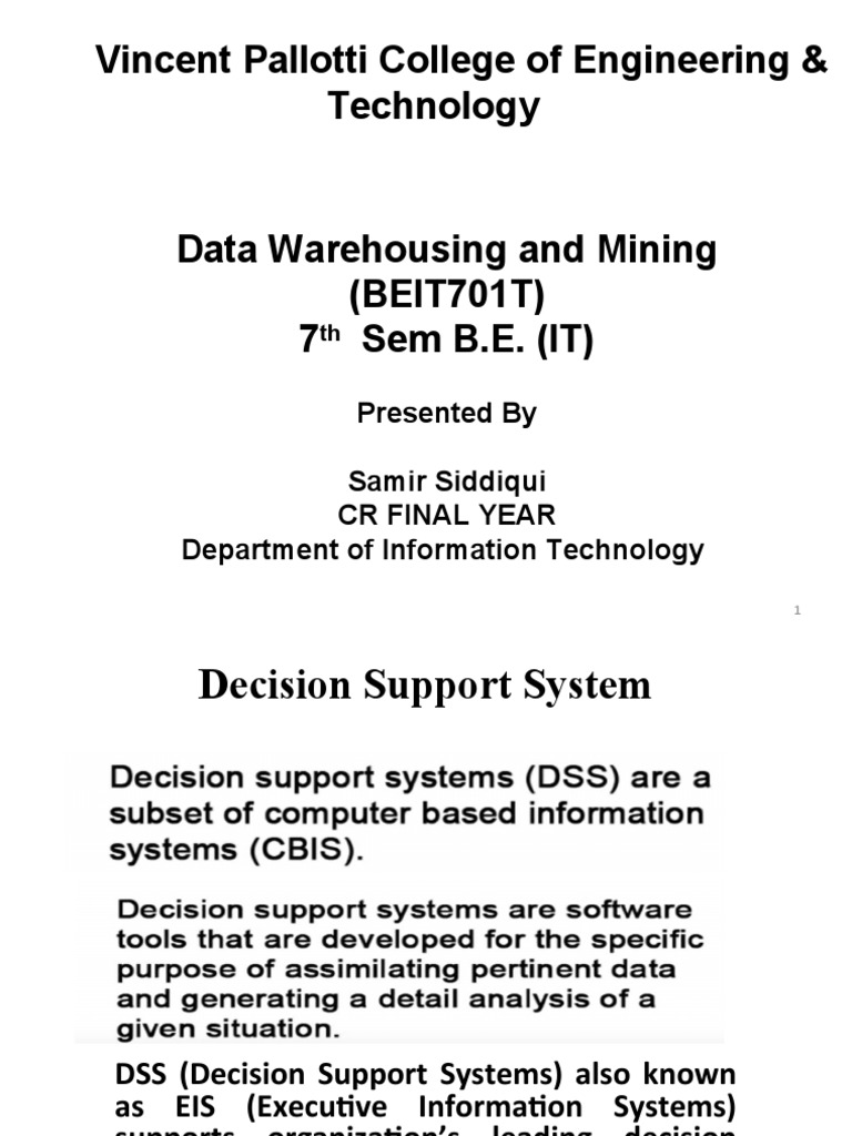 Unit 1 - DWM | Download Free PDF | Data Warehouse | Metadata