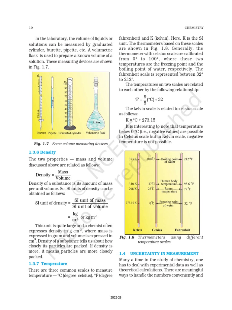 Density Measurement Units in Chemistry | PDF | Temperature | Celsius