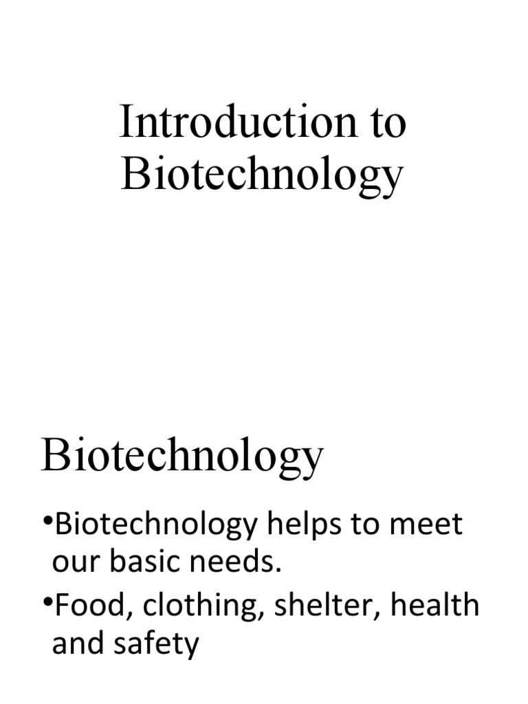 Introduction to Biotechnology Basics | PDF | Biotechnology | Genetic ...
