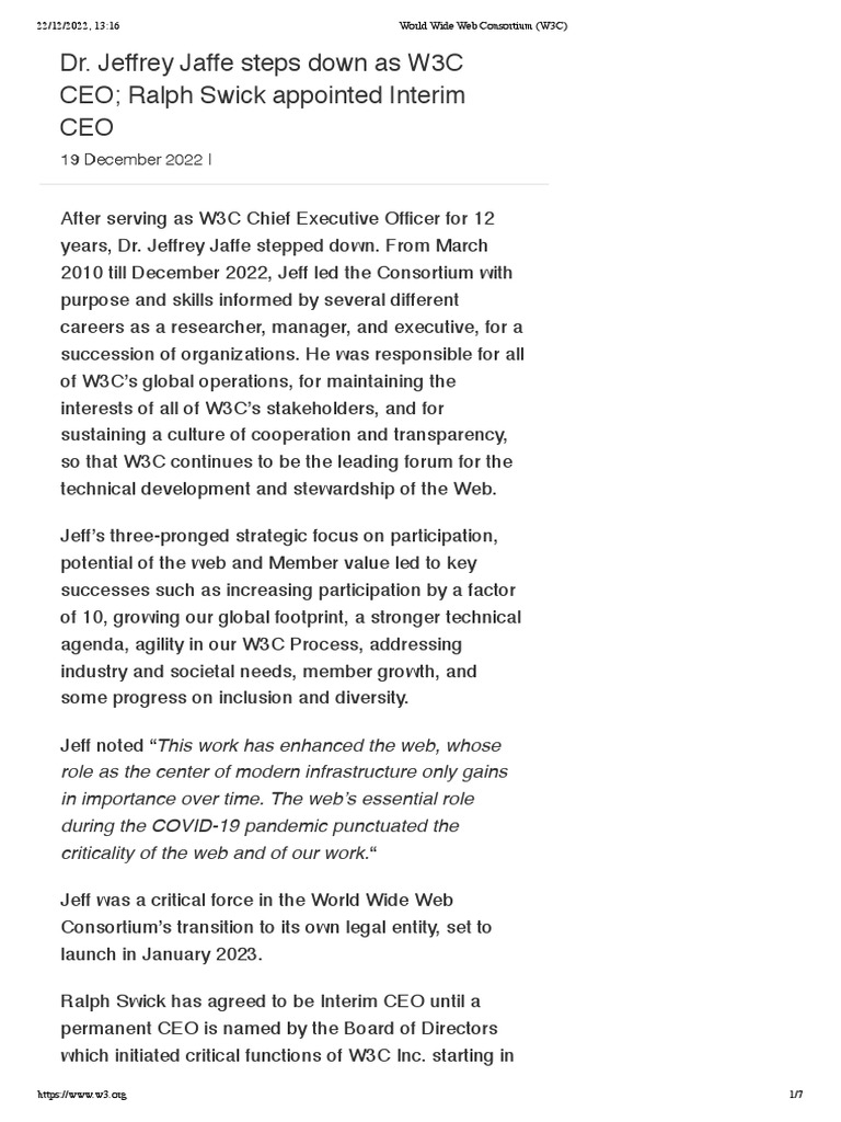 World Wide Web Consortium (W3C) | PDF | World Wide Web Consortium ...
