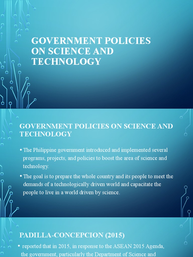 An Overview of Philippine Government Policies on Science and Technology ...
