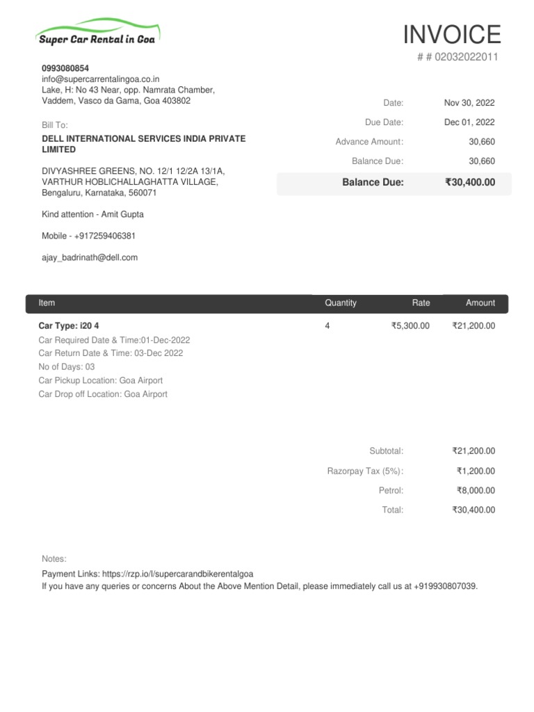 Ajay Invoice # # 02032022011 | PDF