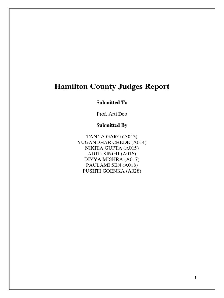 Hamilton Case Report - Group 3 | PDF | Judge | Separation Of Powers
