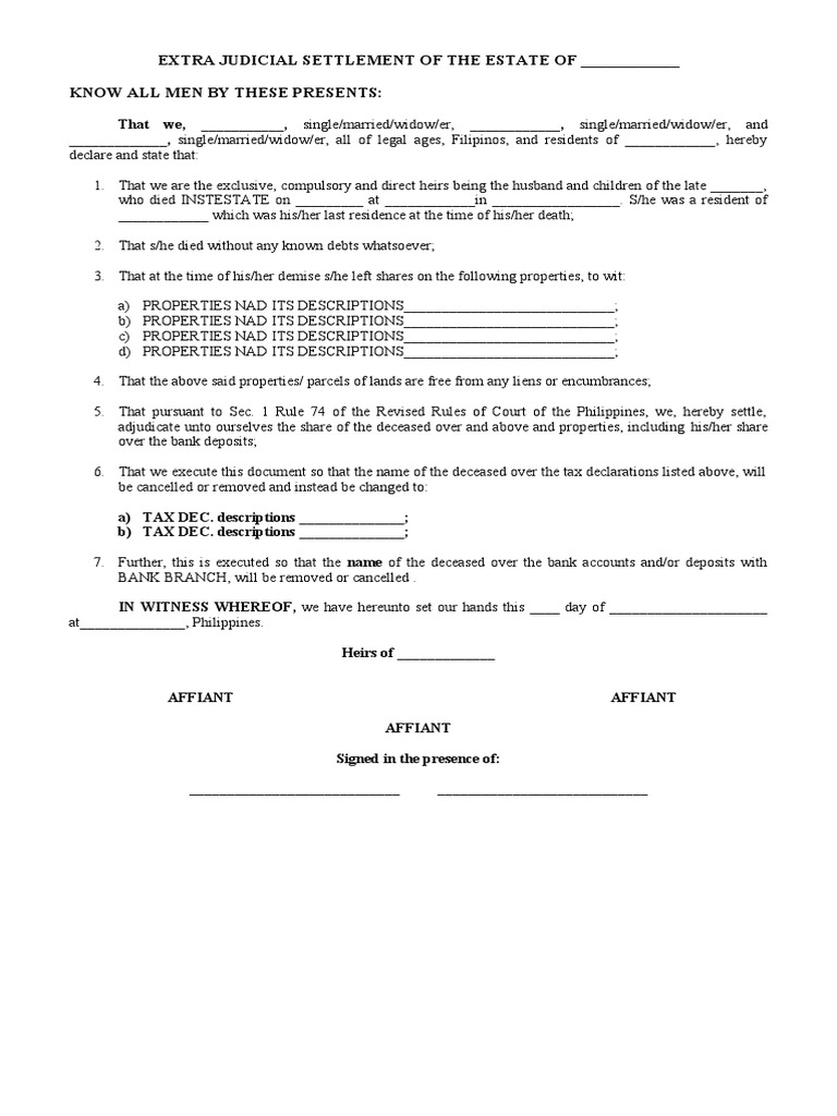 Extrajudicial Settlement | PDF