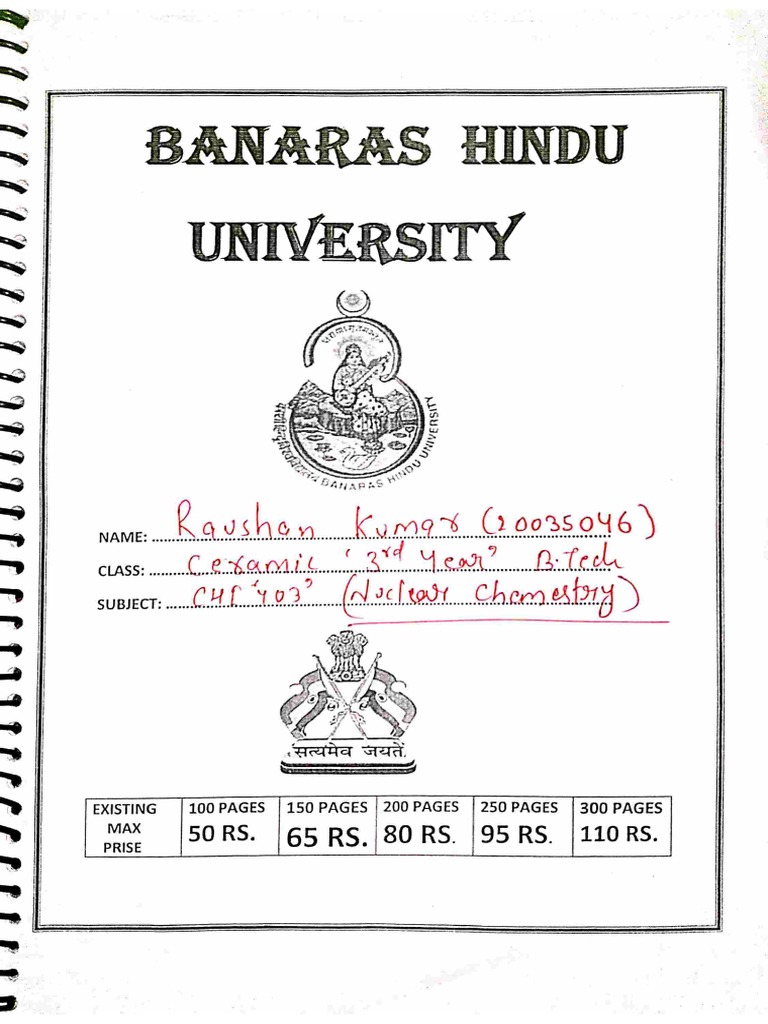 CHI-403 - Class-Notes (07-Sep-2022 4-33 PM) | PDF