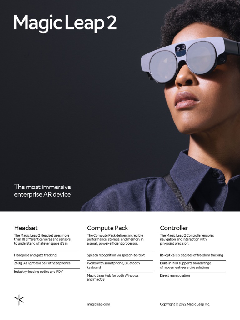 Magic Leap 2 - Product Spec Sales Sheet - 09.30.2022 - Version English 4.0 | PDF | Advanced ...