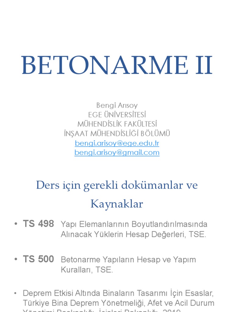 BETONARME I I-Hafta1 | PDF