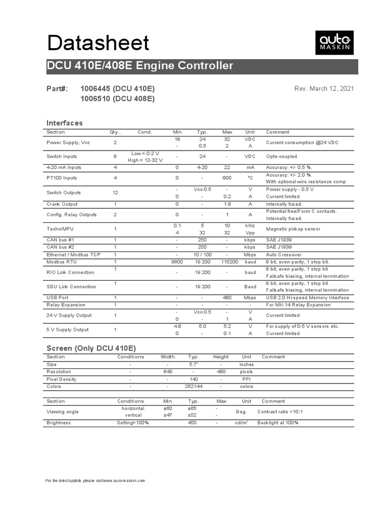 DCU 410E Datasheet | PDF | Electrical Connector | Computer Hardware