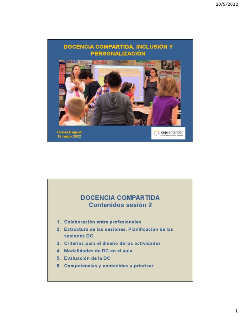 Docencia Compartida 2 | PDF | Método de enseñanza | Evaluación