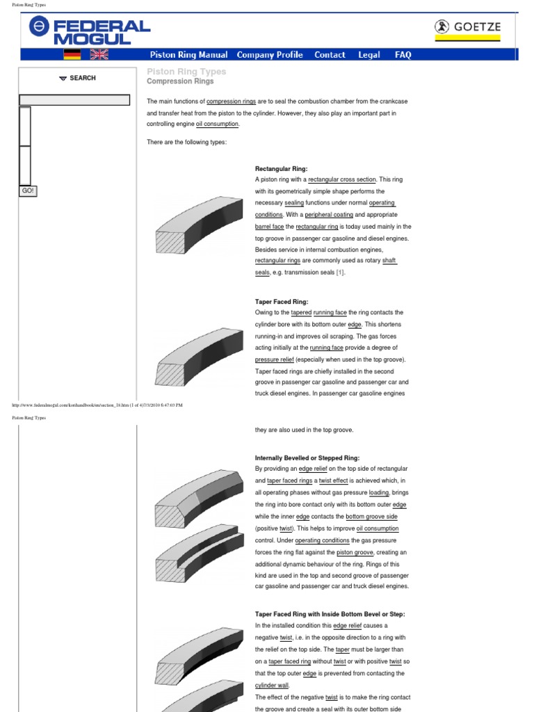 Piston Ring Types | PDF | Piston | Internal Combustion Engine Piston Ring Types | PDF | Piston | Internal Combustion Engine