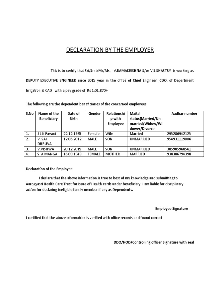 Declaration Form | PDF