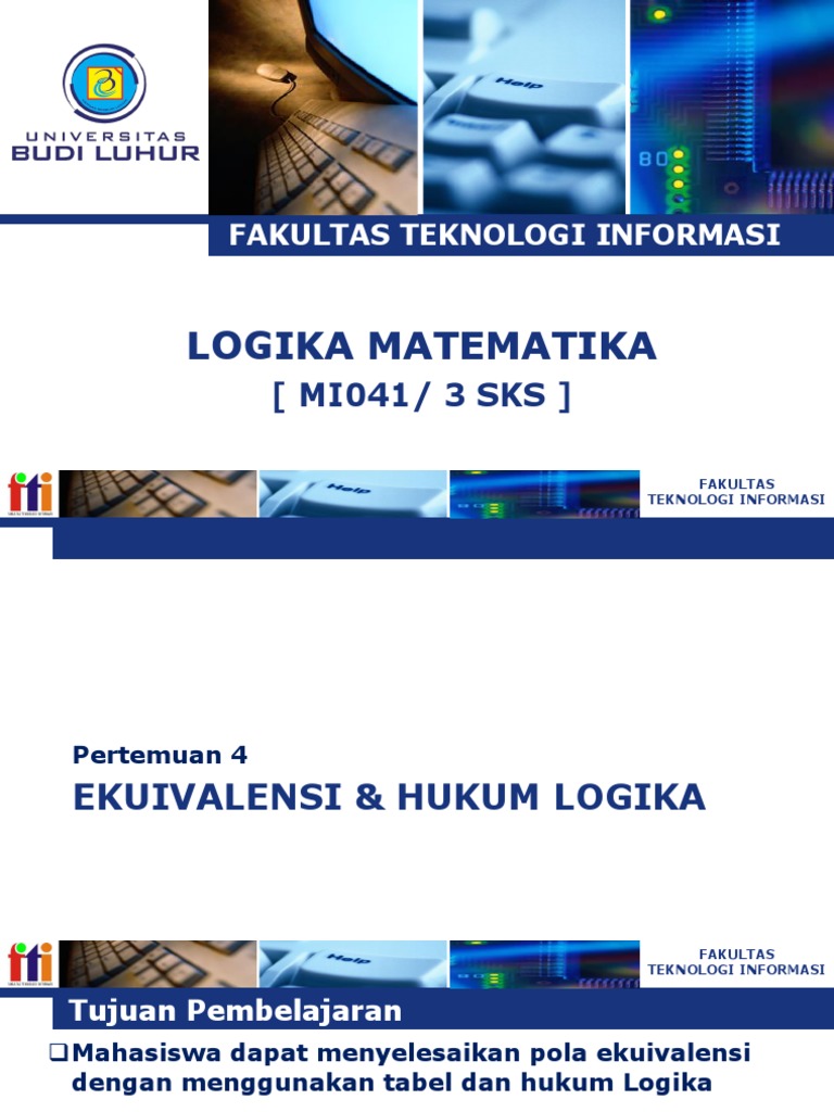 4 Ekuivalensi Dan Hukum Logika | PDF