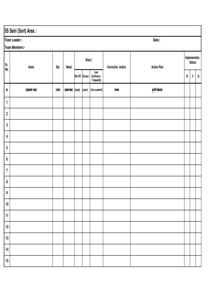 5S - Seiri Format | PDF