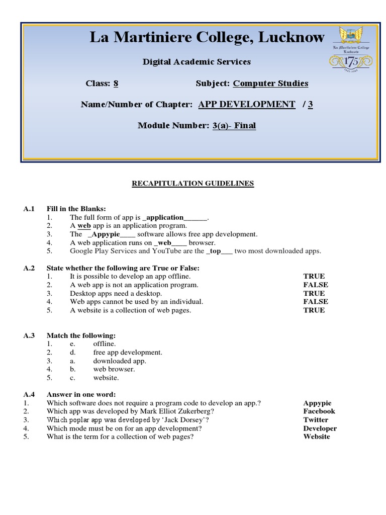 APP DEVELOPMENT 3a Recap | Download Free PDF | Application Software ...