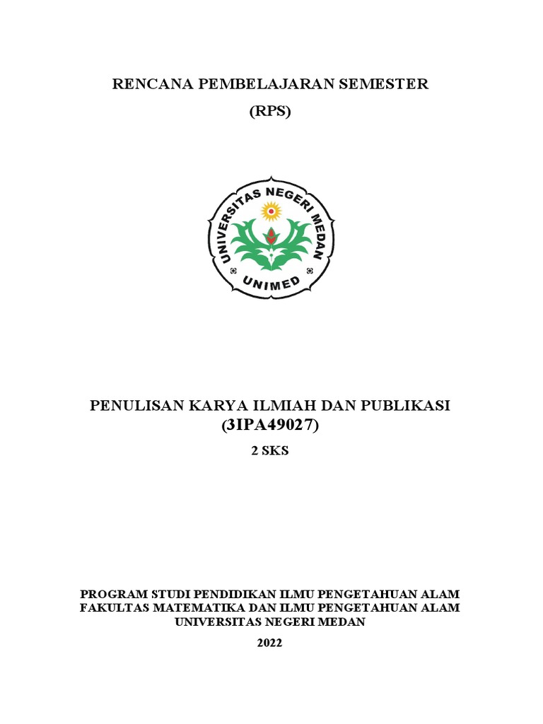 RPS Penulisan Karya Ilmiah Dan Publikasi | PDF
