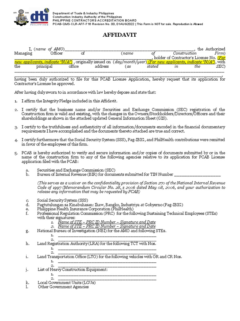 Contractors AFFIDAVIT | PDF | U.S. Securities And Exchange Commission ...