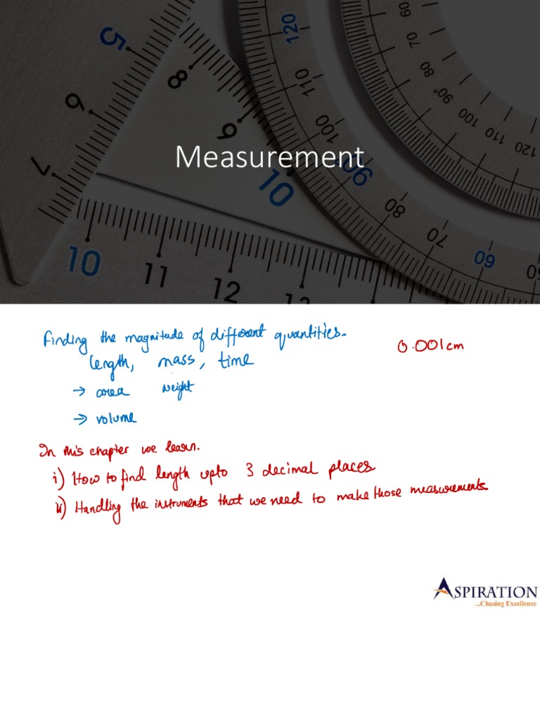 Measurement - Class 9 - ICSE - Notes and Solved Questions | PDF