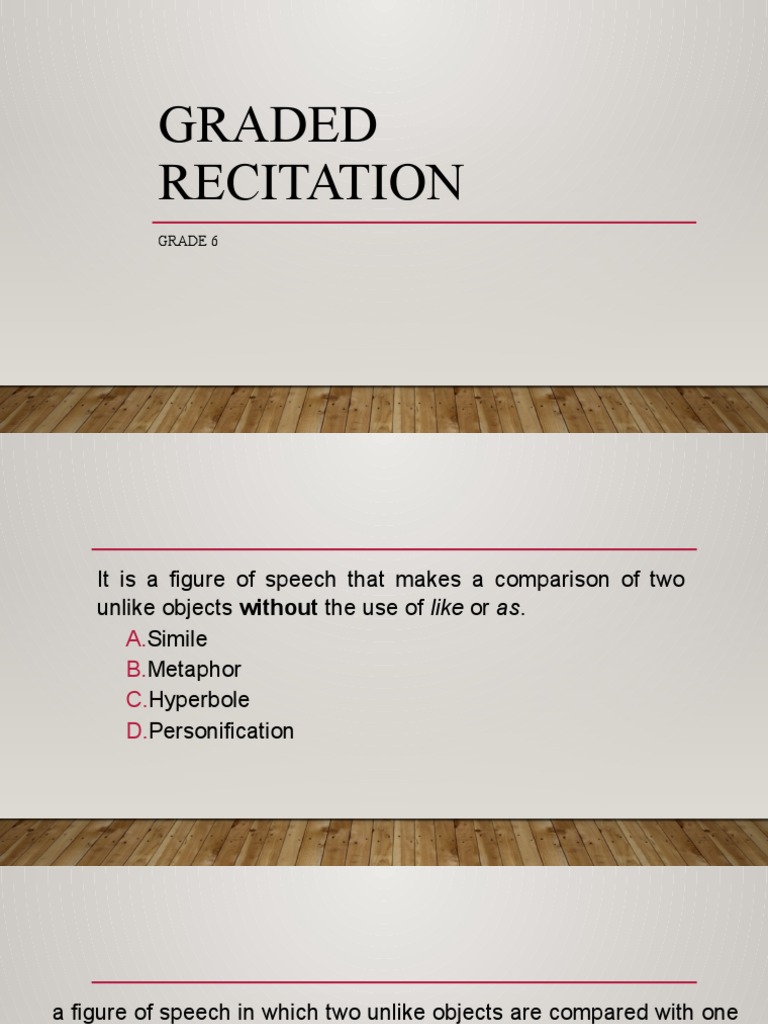 Graded Recitation | PDF | Metaphor