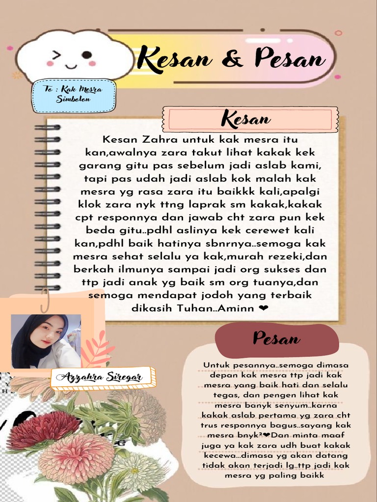 Pesan & Kesan - Kak Mesra Simbolon | PDF