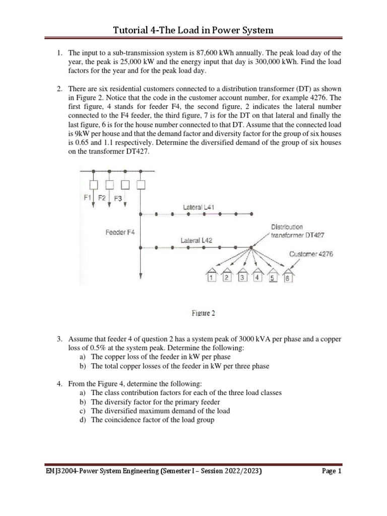 EMJ32004 Tutorial 4-Semester I-Session 2022-2023 | PDF | Electrical Engineering | Quantity