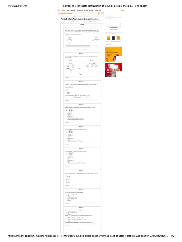 Solved - The Conductor Configuration of A Bundled Single-Phase O ... Solved - The Conductor Configuration of A Bundled Single-Phase O ...