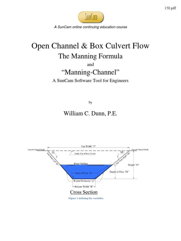 Mannings Equation For Box Culverts | PDF | Area