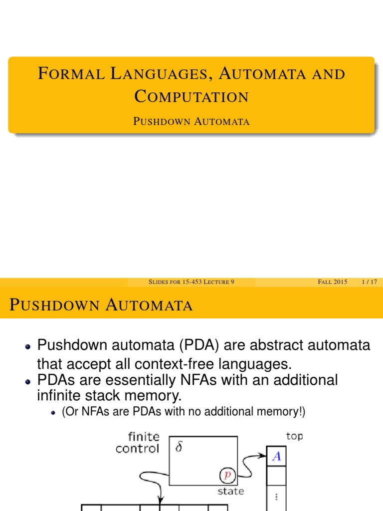 Lecture 5 Pushdown Automata Descargar Gratis Pdf Metalogic Computer Science 