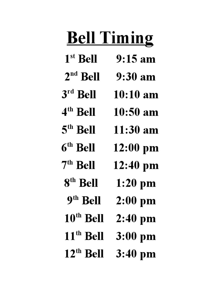 Bell Timing | PDF
