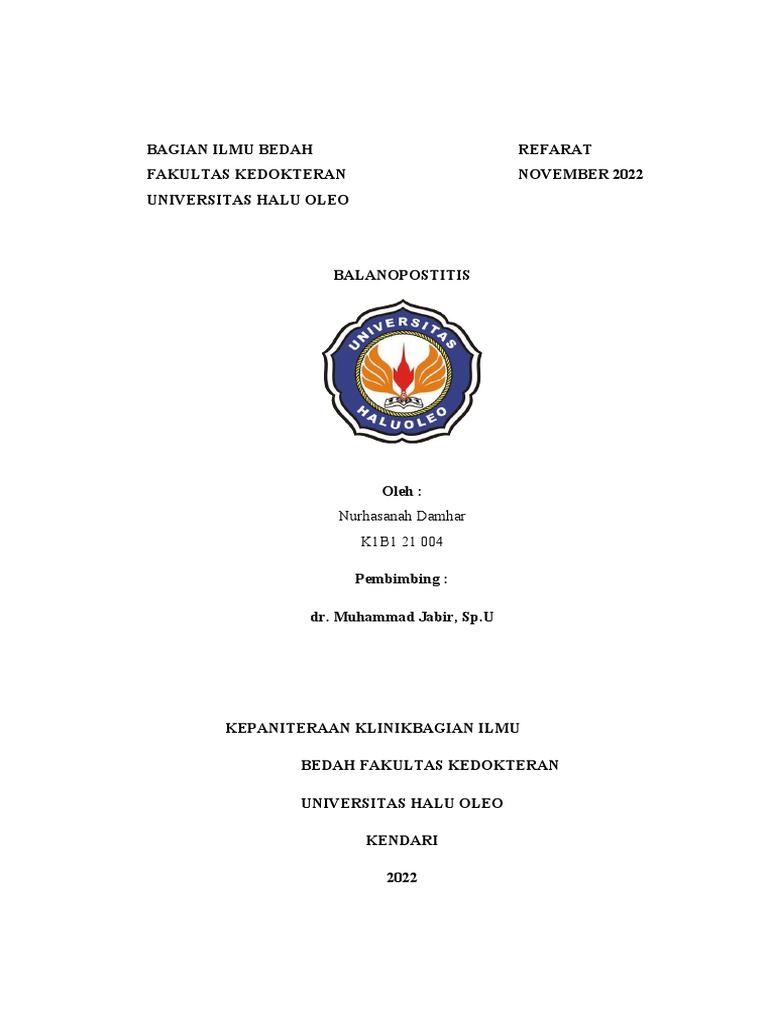 Balanopostitis: Gejala dan Penanganan | PDF