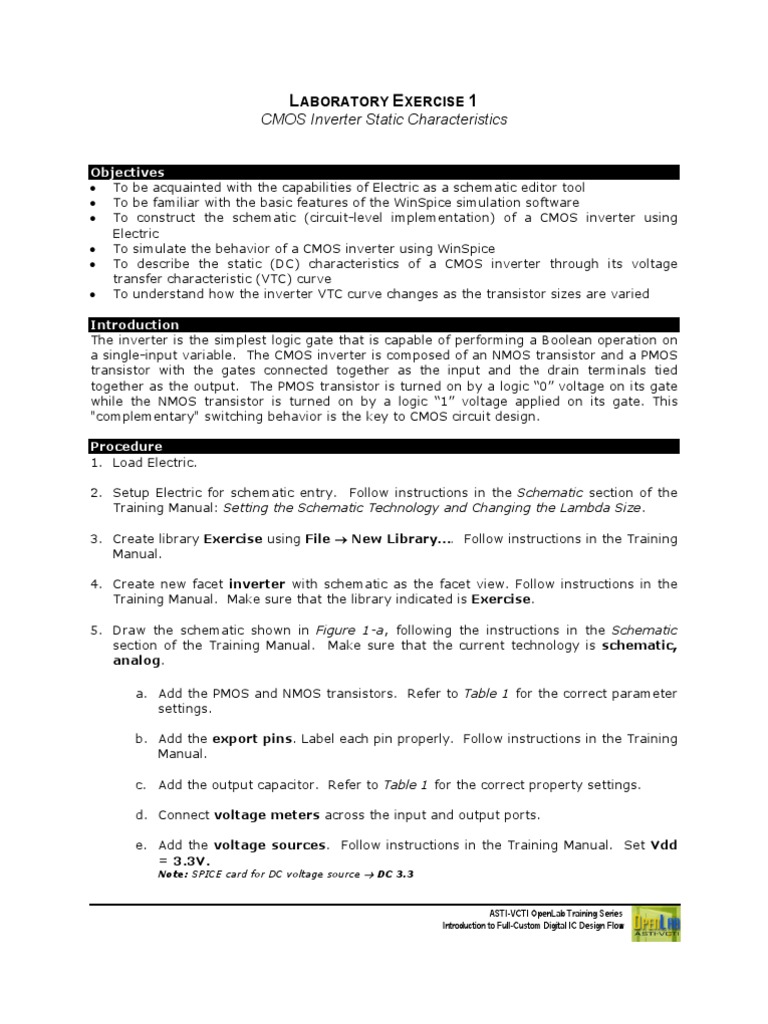 Exercise 1 | PDF | Cmos | Spice