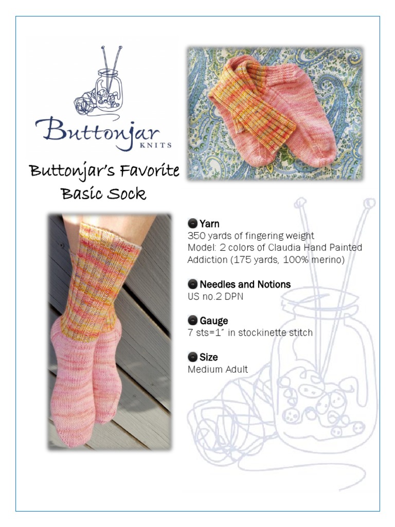 Basic Sock-Pattern | PDF | Knitting | Clothing