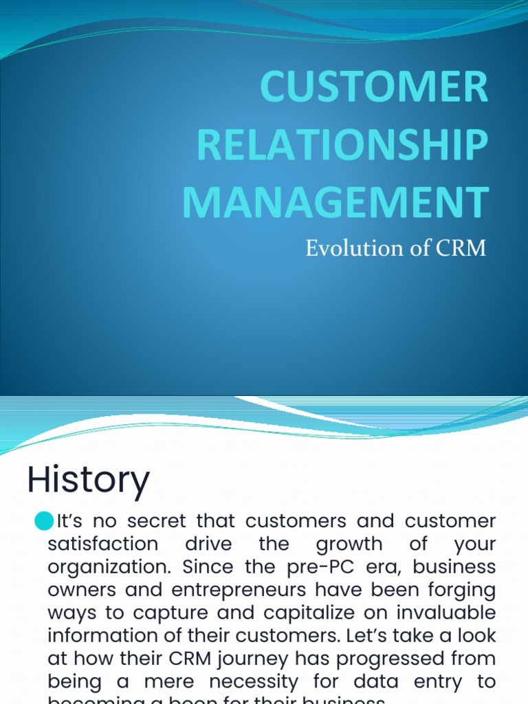 Evolution of Customer Relationship Management | PDF | Customer Relationship Management | Marketing