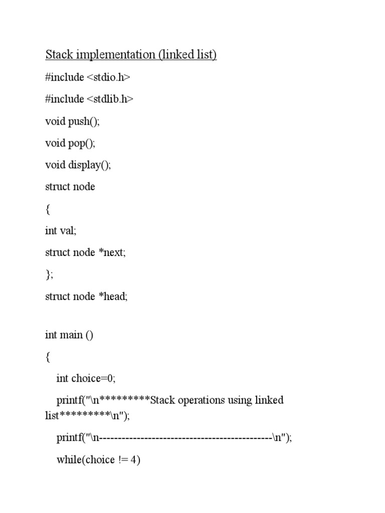 Stack Implementation | PDF | Computer Programming | Information Technology Management