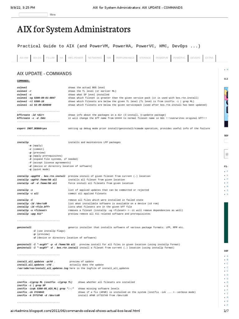 Aix Sysadmin Commands Pdf Computer Data Computer Engineering 2930