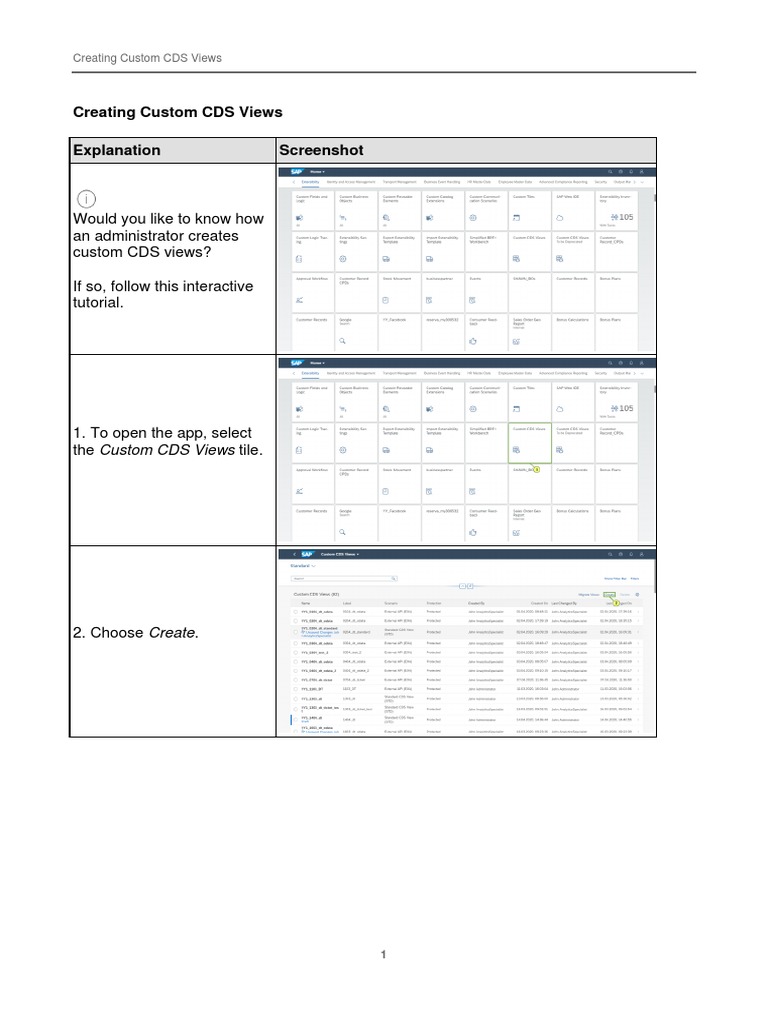 Creating Custom CDS Views in SAP | PDF | Screenshot | Computing