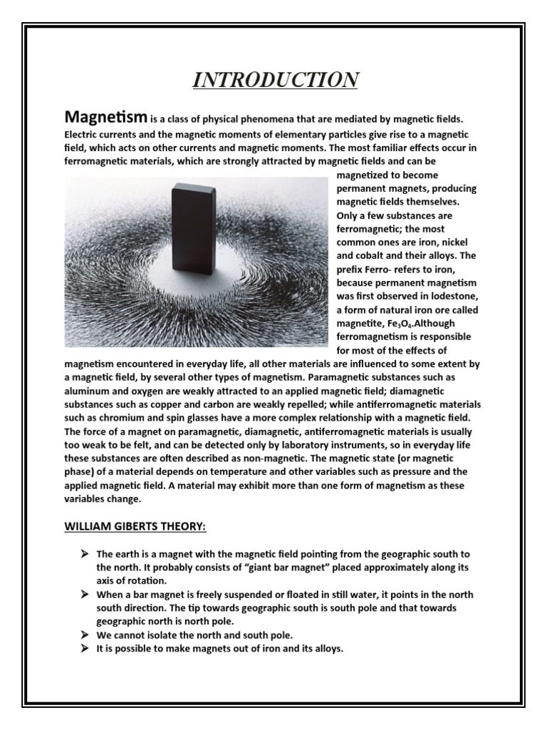 Introduction to Magnetism and Matter | PDF | Magnetic Field | Magnetism