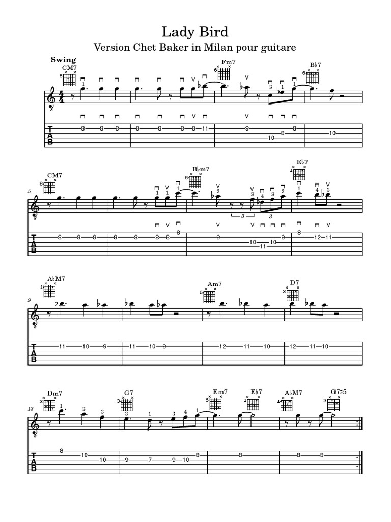 Lady Bird Guitare | PDF
