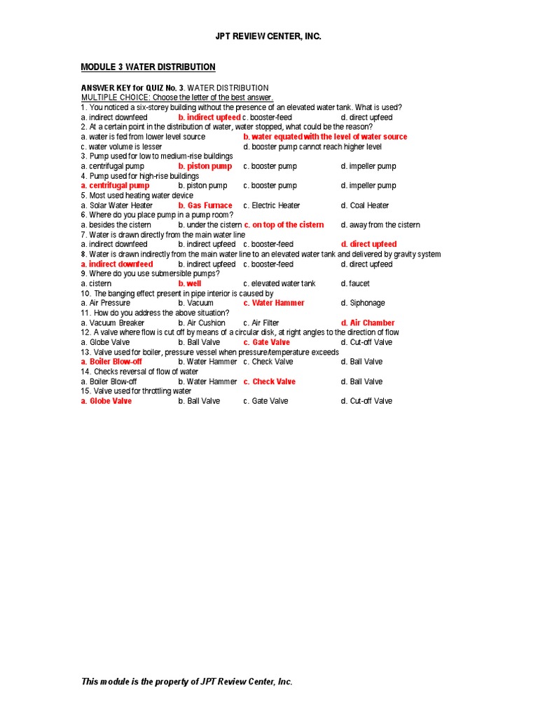 Utilities Pugeda Quiz 3 | PDF | Pump | Valve