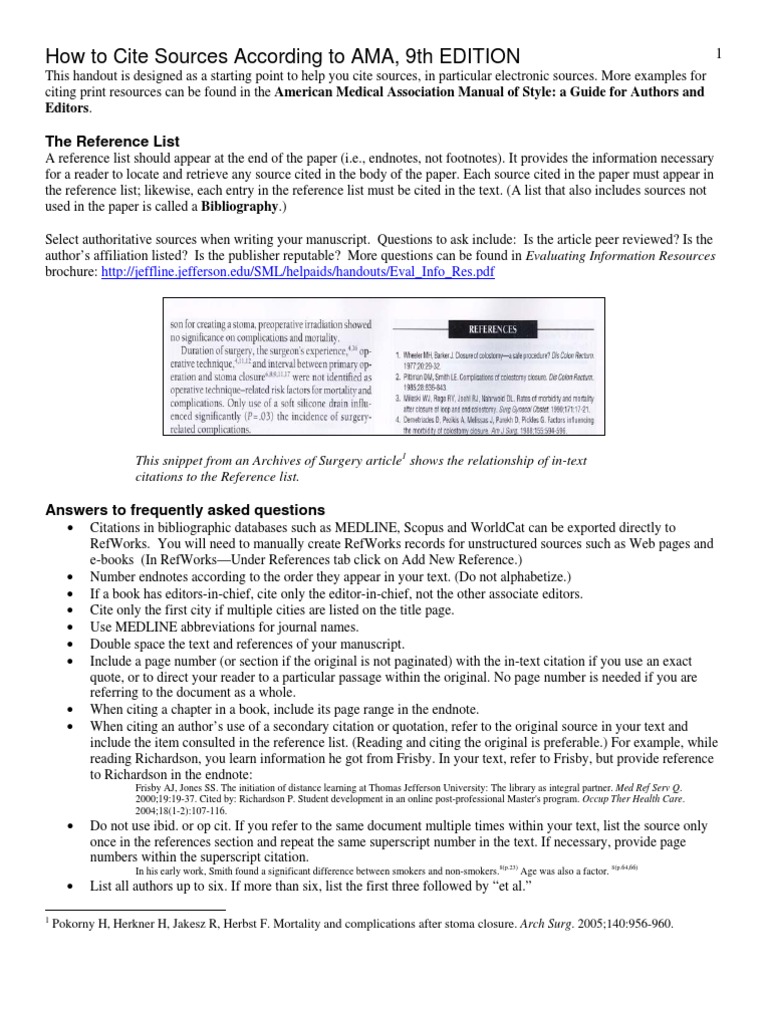 Citation AMA Style | Download Free PDF | Citation | Publishing