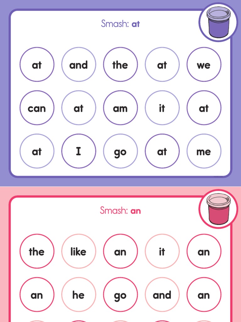 Kindergarten Sight Word Smash Mats | PDF | Poetry