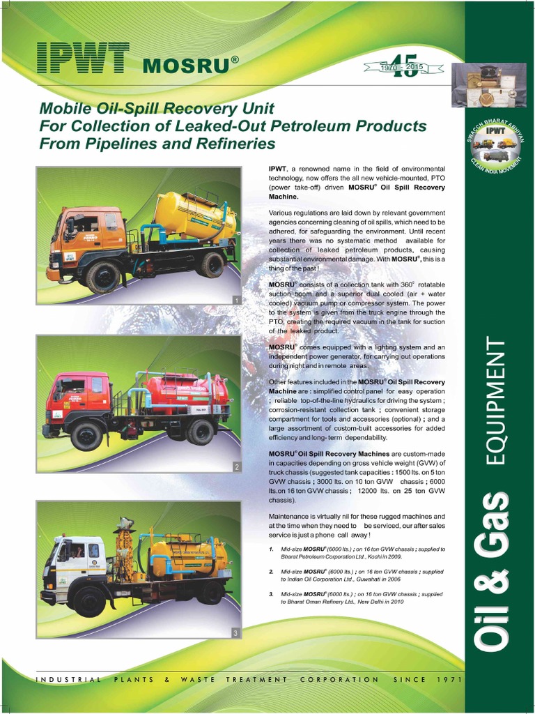 Mosru Mobile Oil Spill Recovery Unit | PDF