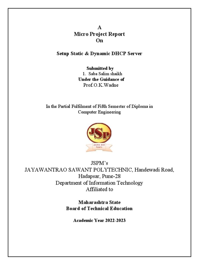 Acn Micro Project Saba | PDF | Ip Address | Computer Network
